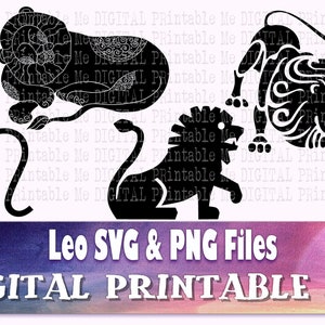 Leo Svg Bundle, Zodiac Sign, Astrology Silhouette Pack, PNG Clip Art ...