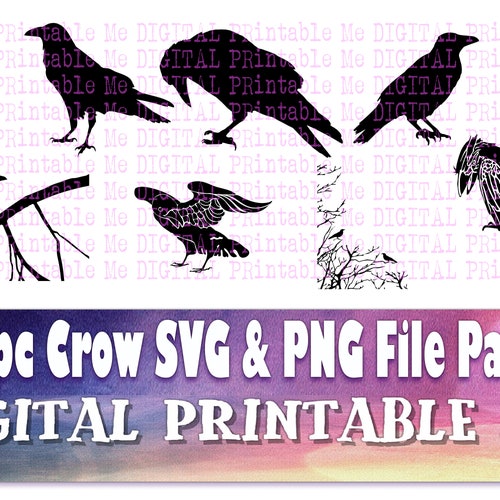 Halloween Crow SVG Instant Digital Download for Creative DIY - Etsy