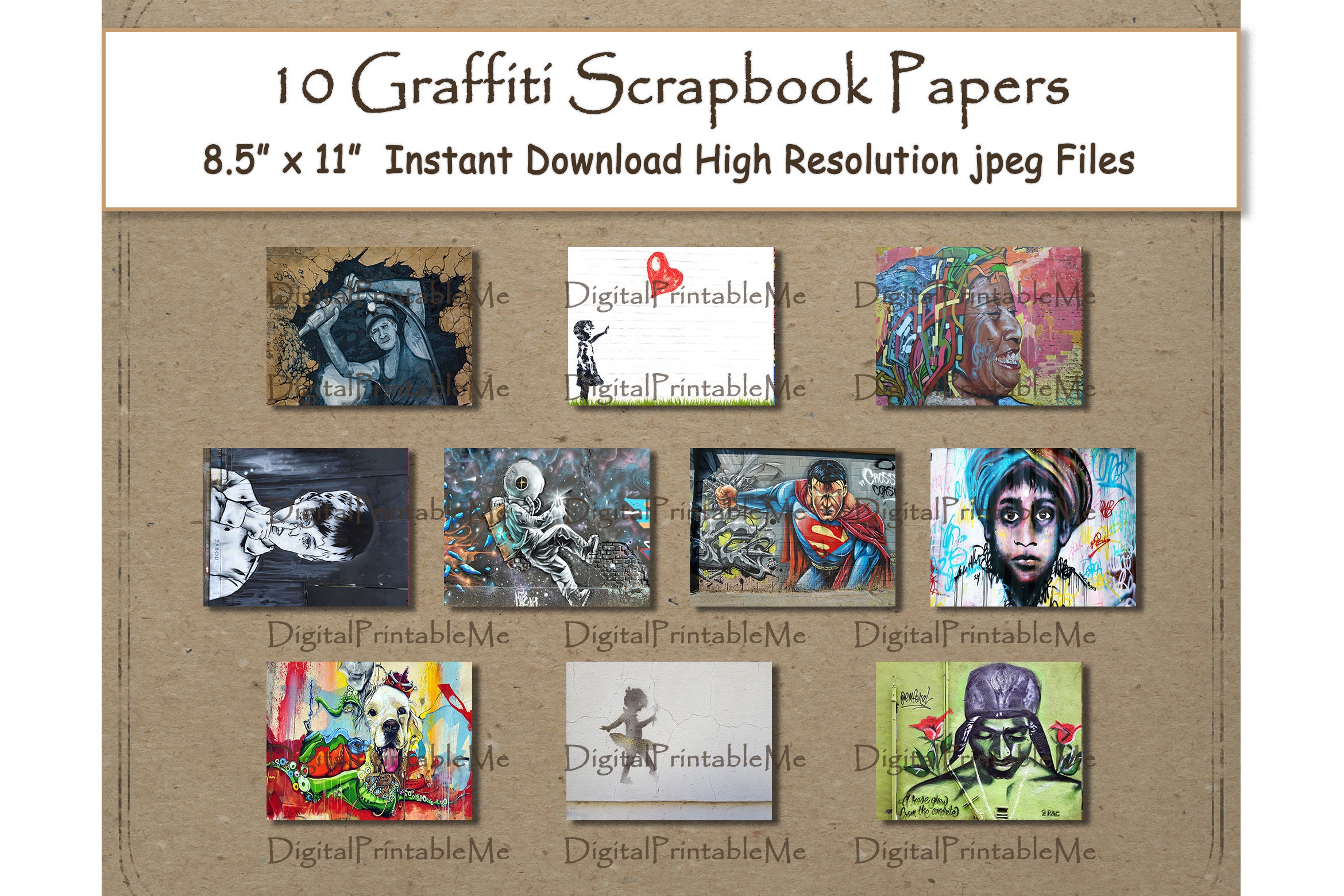 Graffiti Digital Paper Print 8.5 x 11 Texture | Etsy