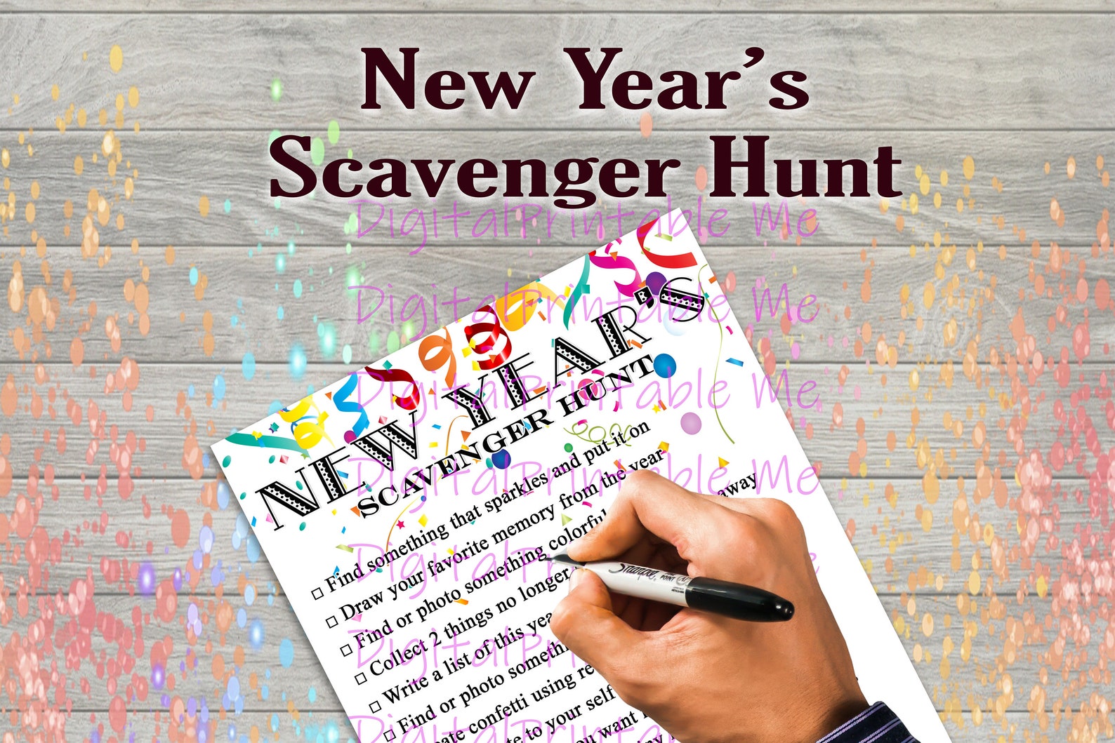 New Years Scavenger Hunt Printable, Kids Activity, New Years Eve Party ...
