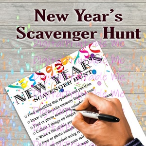 New Years Scavenger Hunt Printable Kids Activity New Years - Etsy