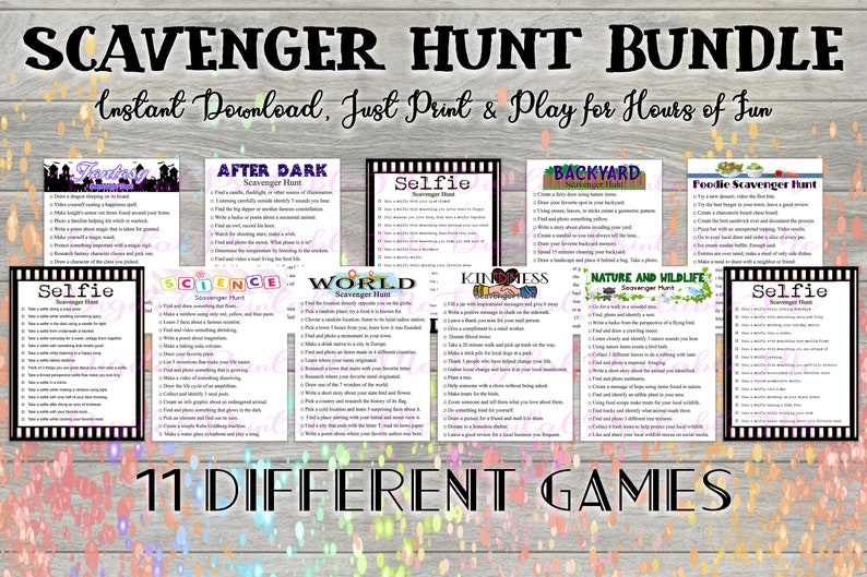 Scavenger Hunt Pack 11 Adult Games Scavenger Hunt Bundle - Etsy