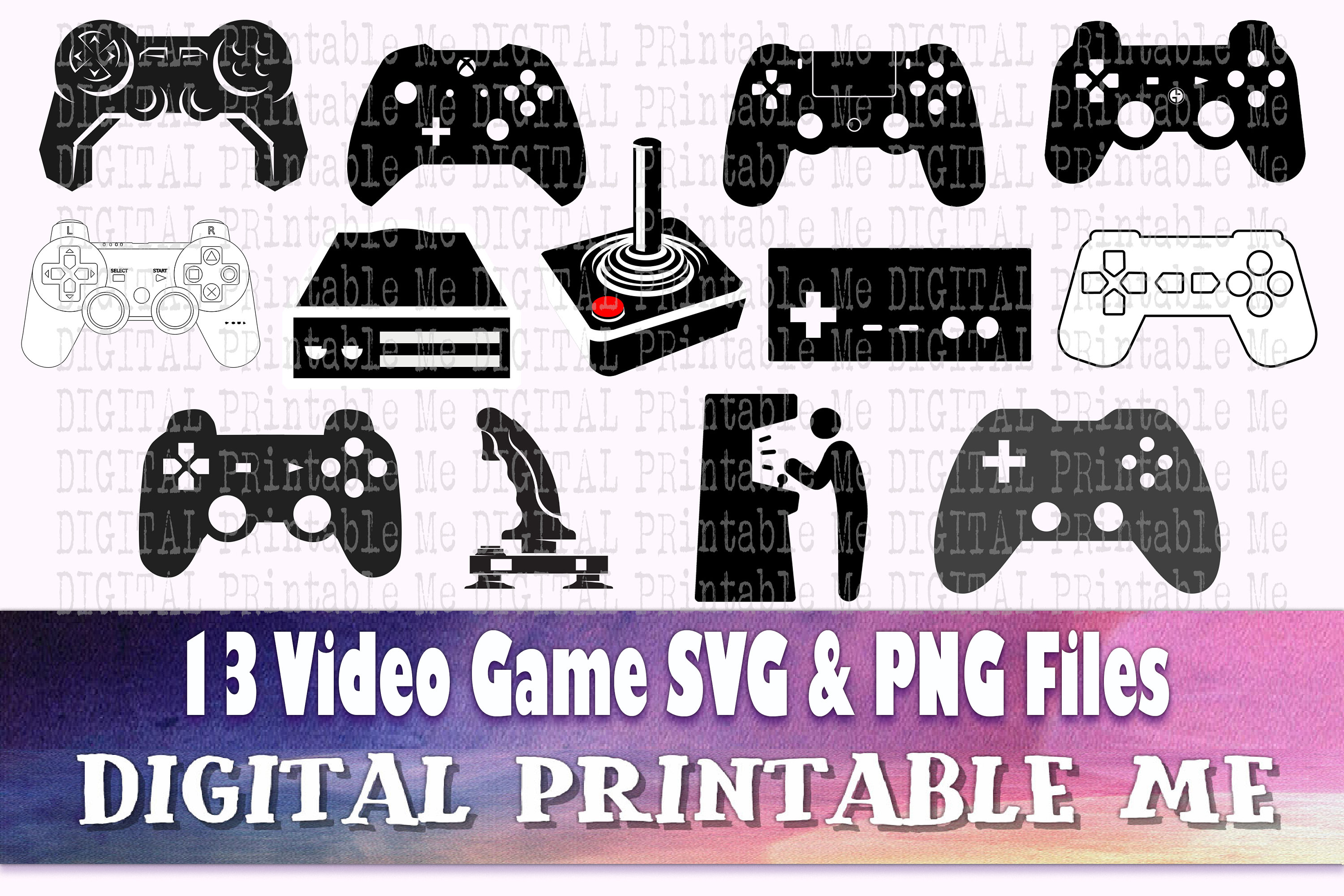 Video Game svg Gamer silhouette bundle PNG clip art 13 | Etsy