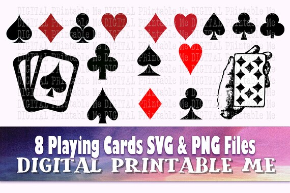 Playing Cards Silhouette Poker Deck SVG PNG Clip Art Pack | Etsy