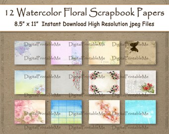 Watercolor Digital Paper 8.5 X 11 Water Color | Etsy