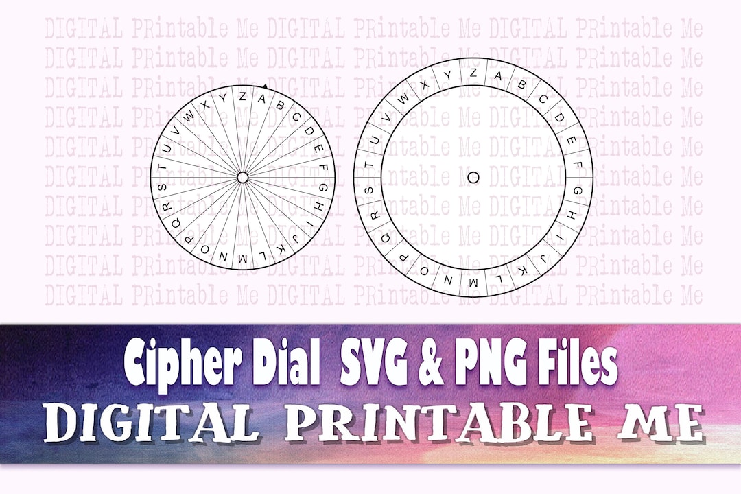 Caesar Cipher Dial Template, SVG PNG, 1 Images, Printable Puzzle Solver ...