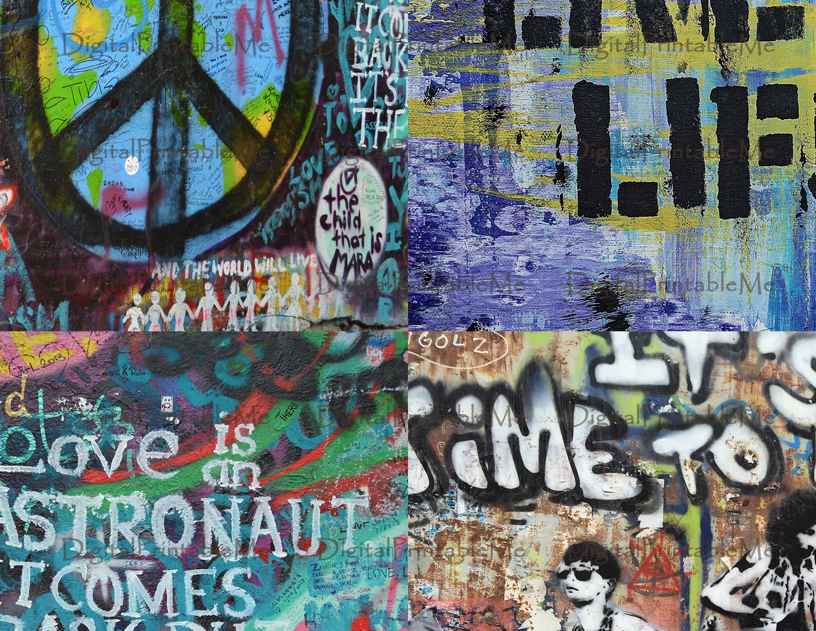 Graffiti Digital Paper Print 8.5 X 11 Texture - Etsy