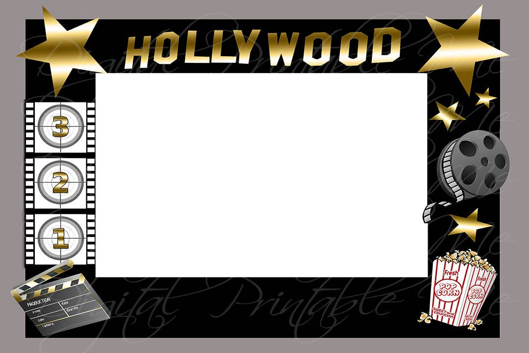 Selfie Photo Booth Frame Printable Photo Prop Movie Frame Theater ...