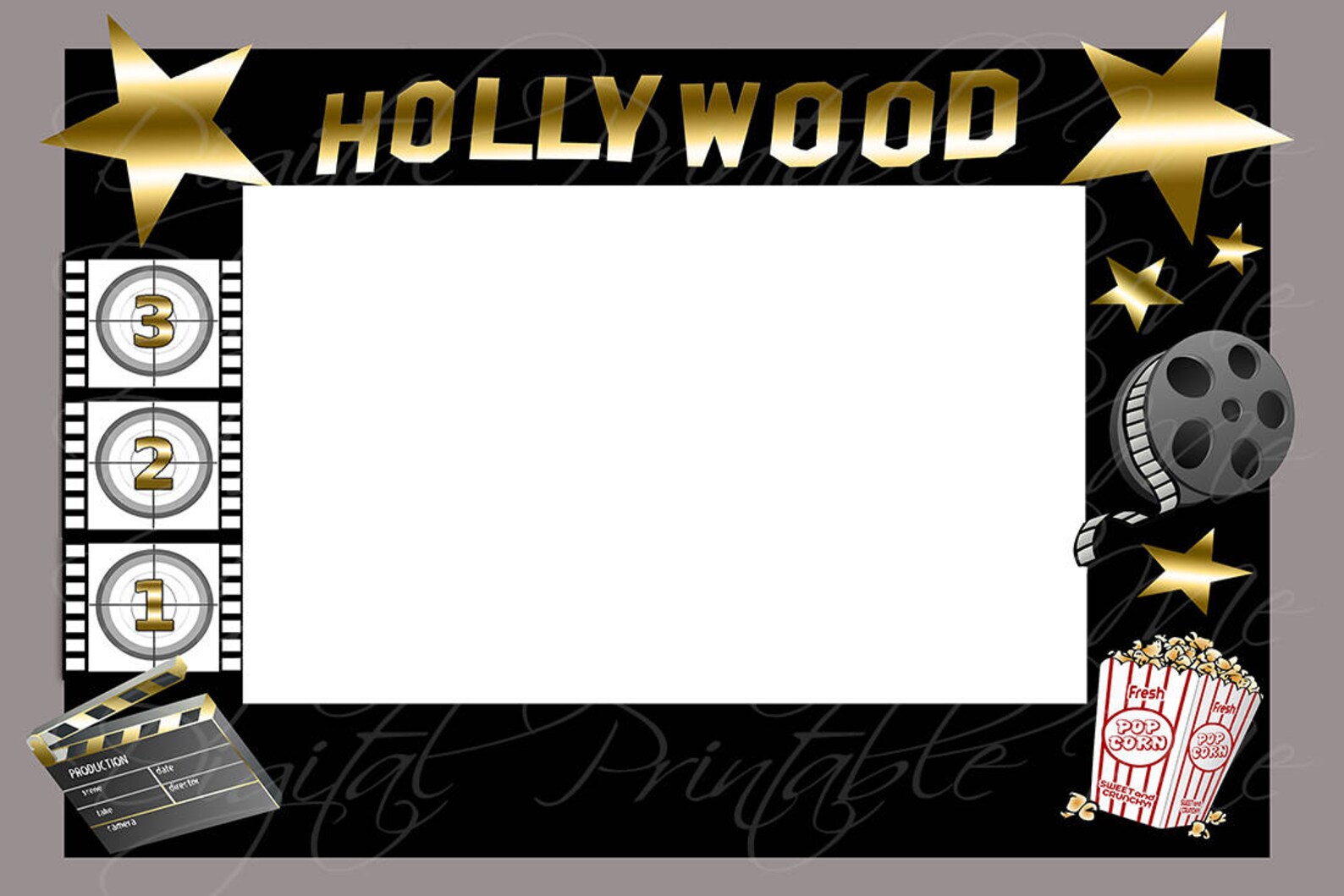 Selfie Photo Booth Frame Printable Photo Prop Movie Frame - Etsy