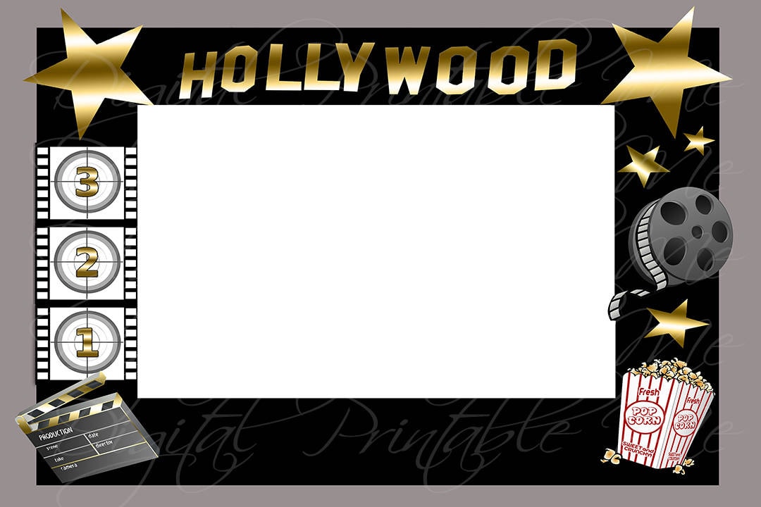 Selfie Photo Booth Frame Printable Photo Prop Movie Frame Theater ...