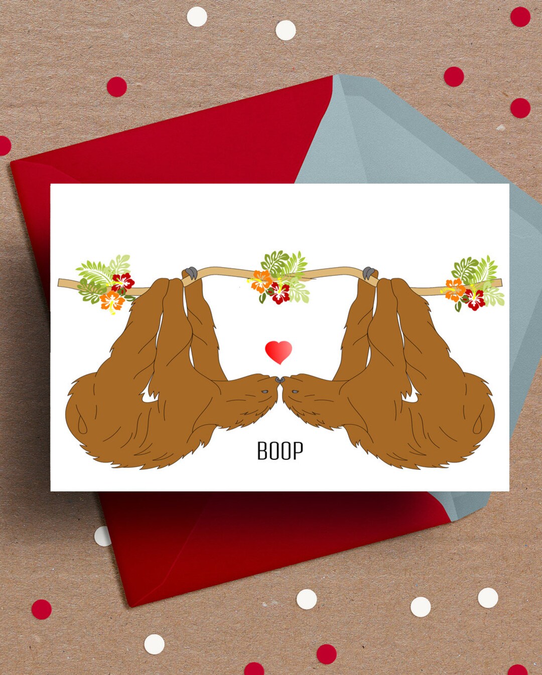 Printable Sloth Valentine's Day Card, Anniversary Card, Printable Love ...