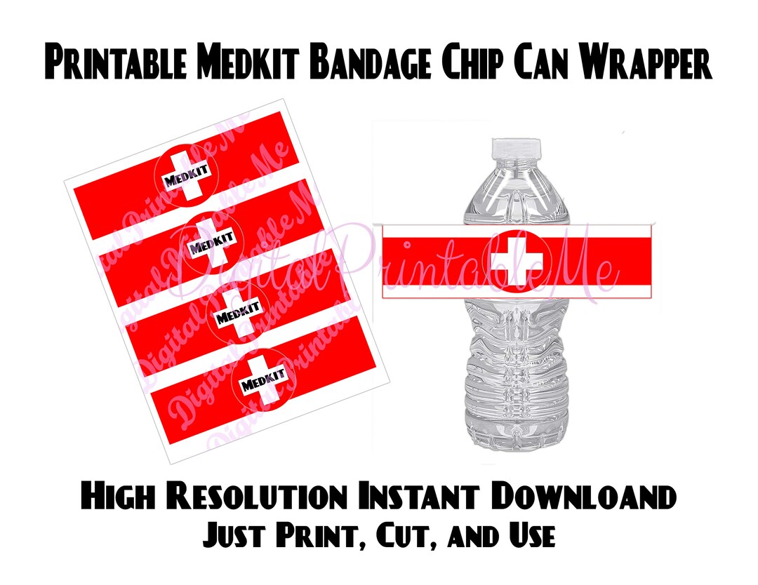 Medkit Wrappers, Health, Bandage, Printable, Water Bottle, Labels ...