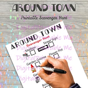 Around Town Scavenger Hunt Printable, Kids Activity, Travel Game ...