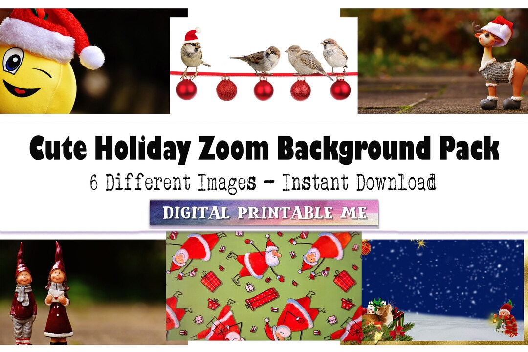 Christmas Zoom Background, Cute Xmas, Funny Holiday Bird, Gnome, Smiley ...