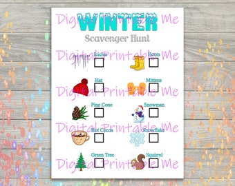 Winter Scavenger Hunt Printable Kids Activity Indoor Outdoor | Etsy