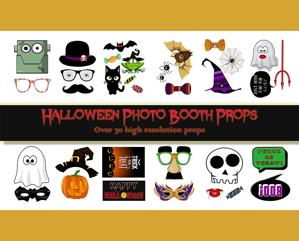 Halloween Photo Booth Props, Printable Photo Booth Props. Halloween DIY ...