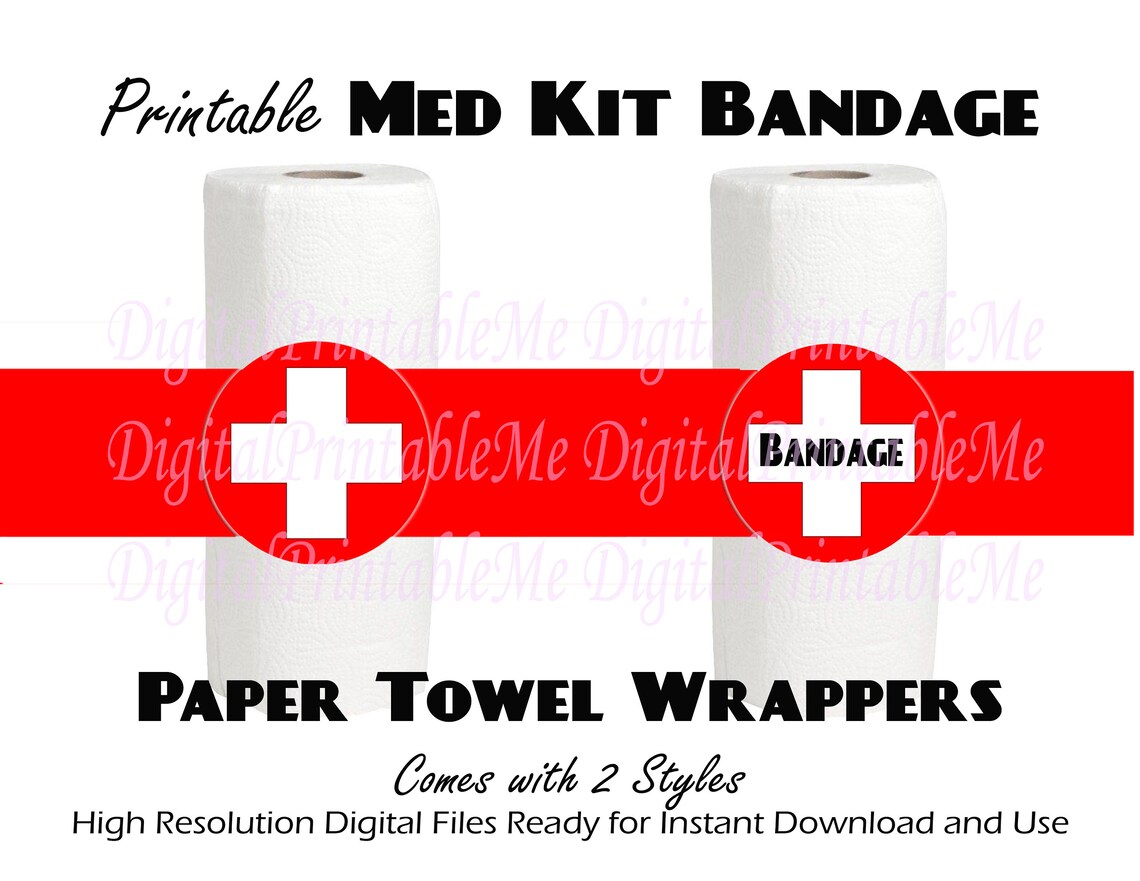 Medkit Wrappers Health Bandage Printable Paper Towel | Etsy