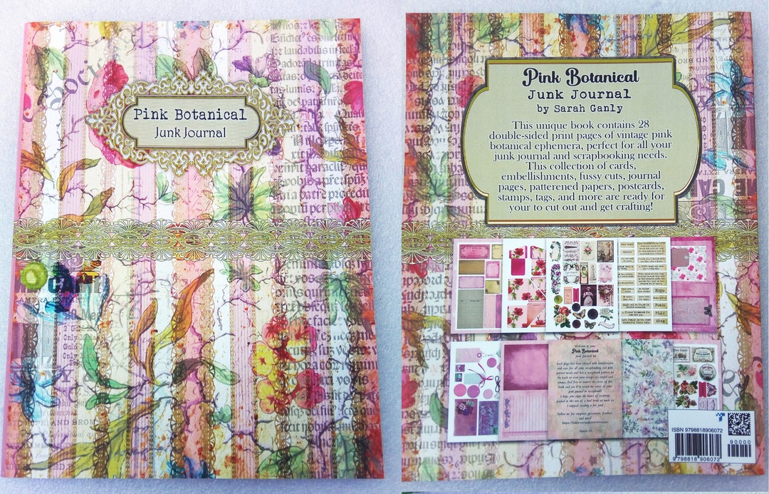 Pink Junk Journal Kit, All in One Book, Floral Botanical, Vintage ...