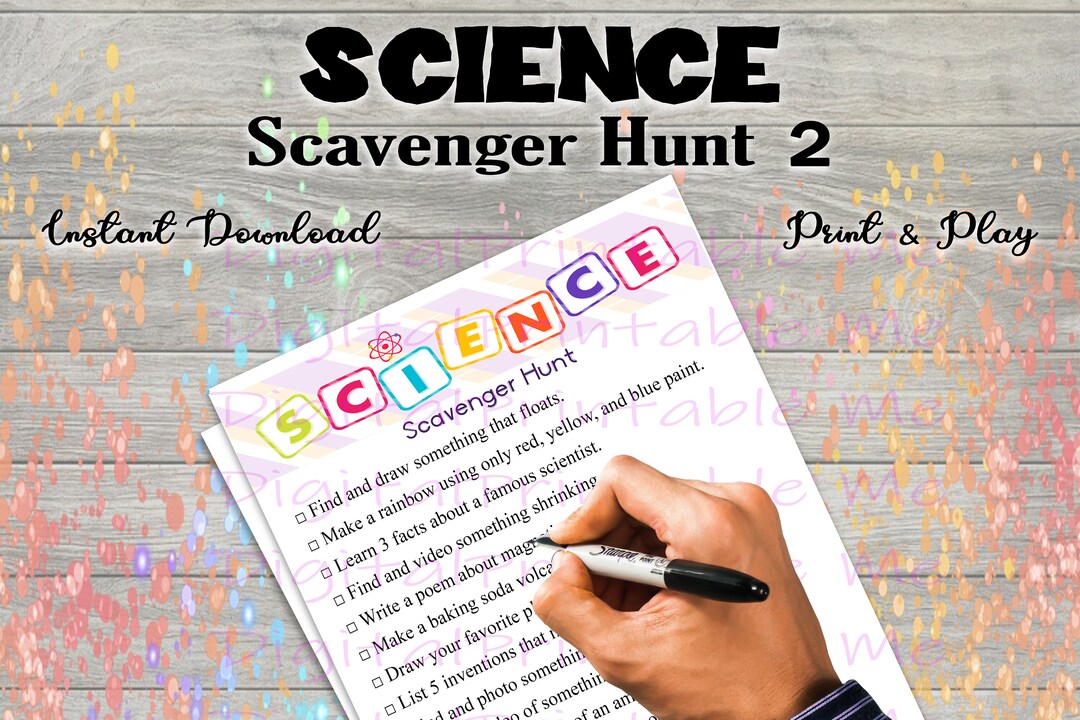 Science Scavenger Hunt Printable, Unique Game, Scavenger Hunt for Kids ...
