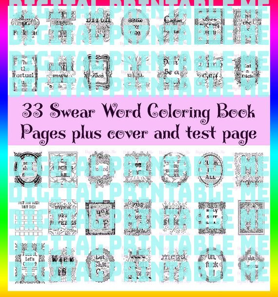 Swear Word Coloring Book Printable Instant Download Mature | Etsy