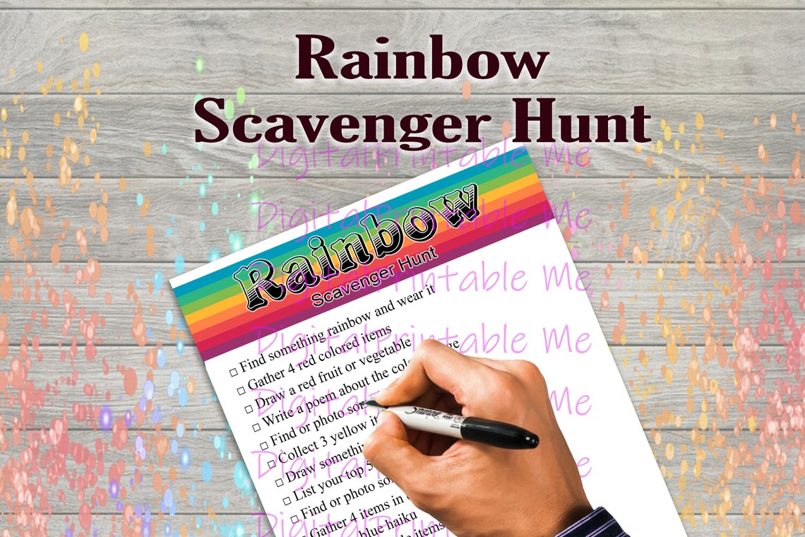 Rainbow Scavenger Hunt Printable Kids Activity Game - Etsy