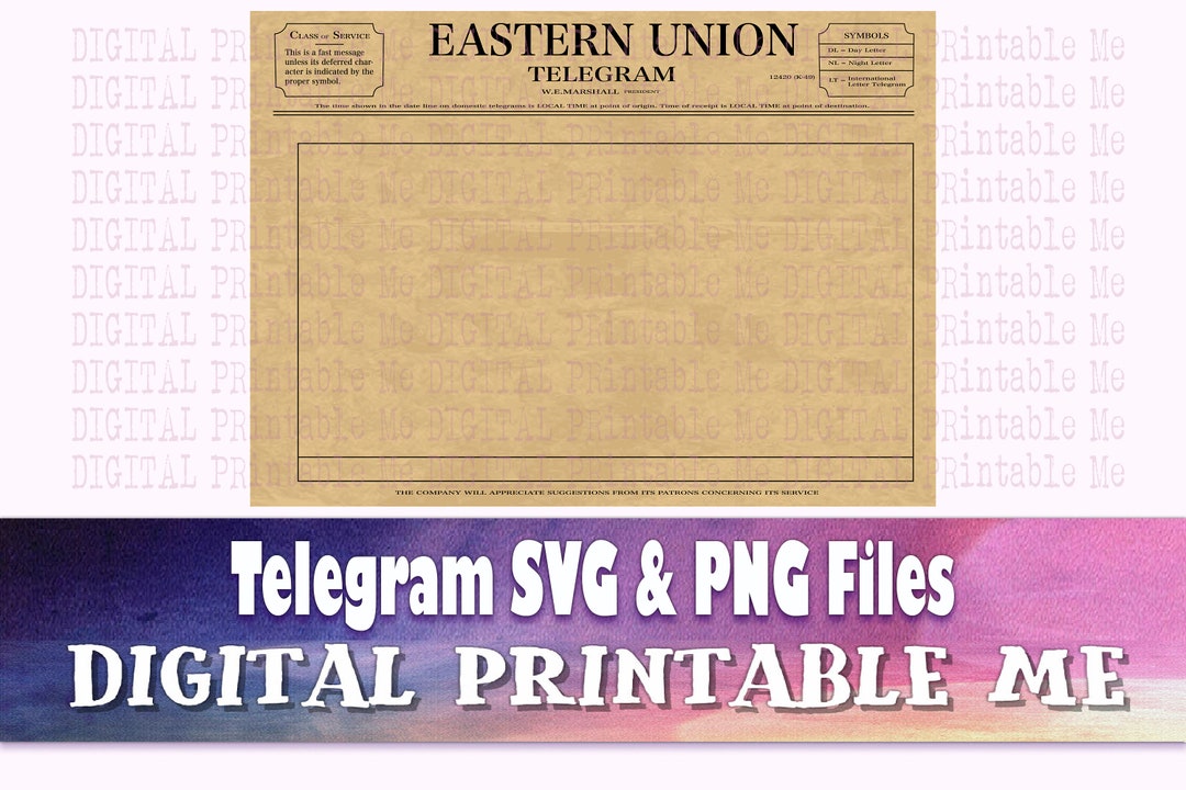 Blank Telegram SVG, Cowboy, Outline Mail, PNG, Clip Art, Digital File ...