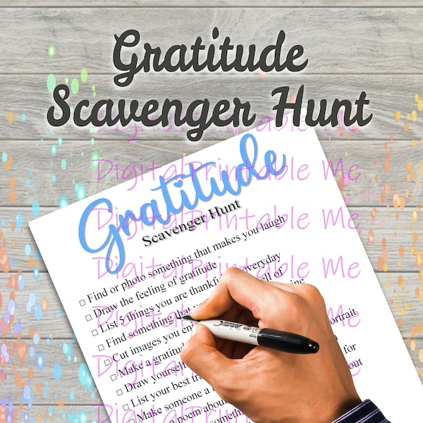 Gratitude Scavenger Hunt - Etsy