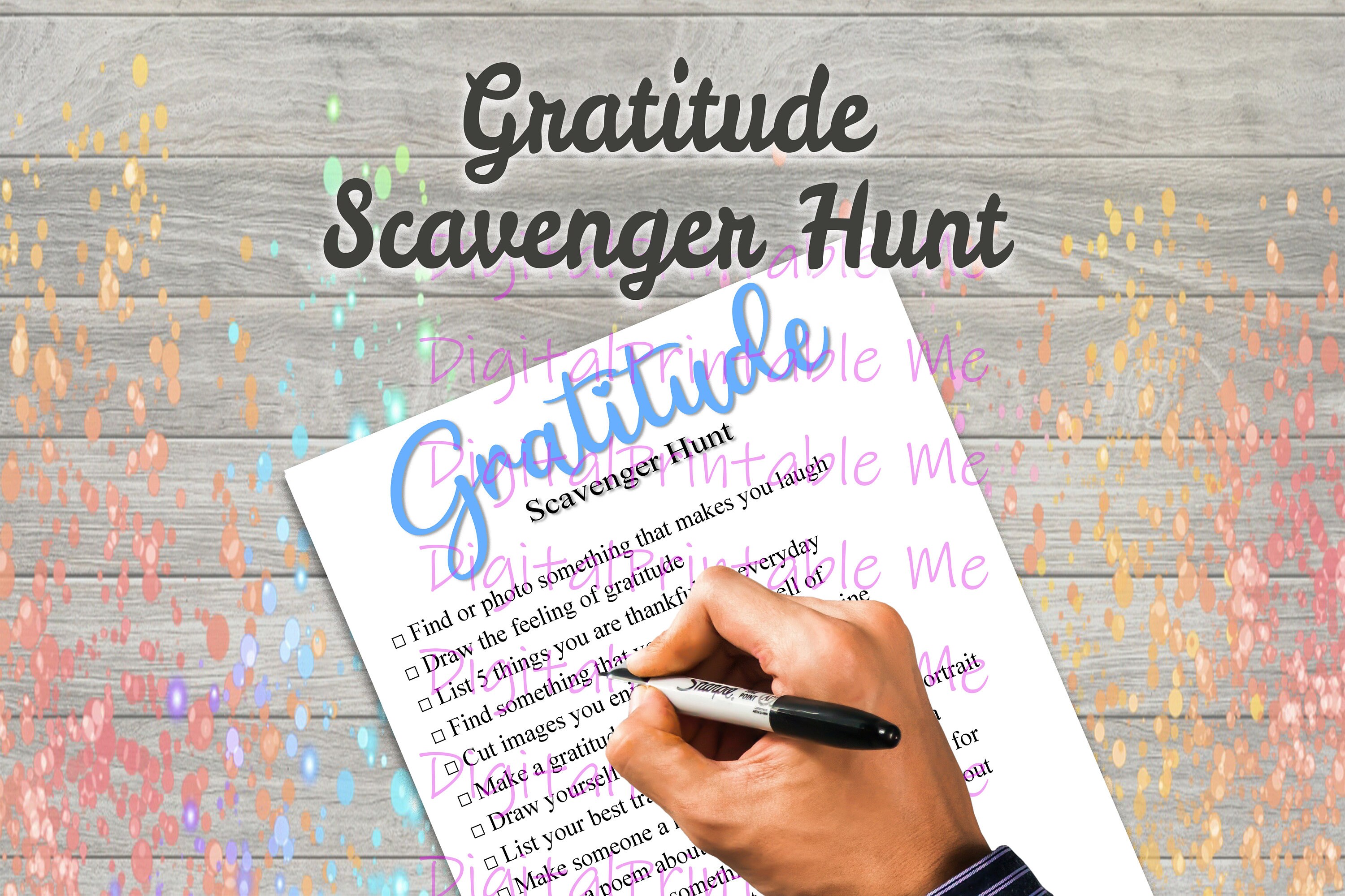 Gratitude Scavenger Hunt Printable, Kids Activity, Game, Download ...