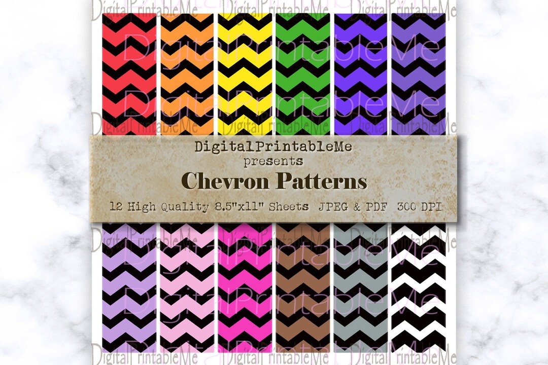 Black Chevron Digital Paper Rainbow Zigzag Pattern Scrapbook - Etsy