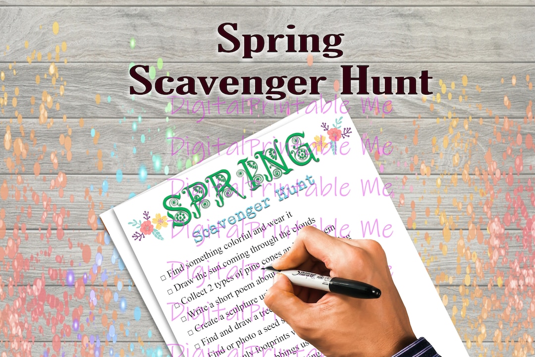 Spring Scavenger Hunt Printable, Scavenger Hunt for Kids,outdoor Game ...