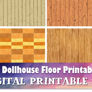 Dollhouse Floor Printables DIY Miniature Wood Flooring - Parquet Set of ...