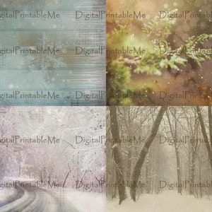 Rustic Winter Woodland Digital Paper 8.5" X 11" Texture Scrapbook Paper ...