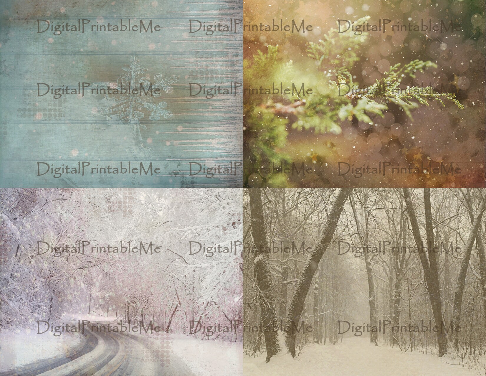 Rustic Winter Woodland Digital Paper 8.5 X 11 | Etsy