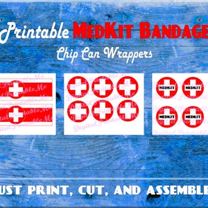 Medkit Wrappers, Health, Bandage, Printable, Chip Can, Labels, Gamer ...