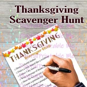 Thanksgiving Scavenger Hunt Printable, Kids Activity, Fall Game ...