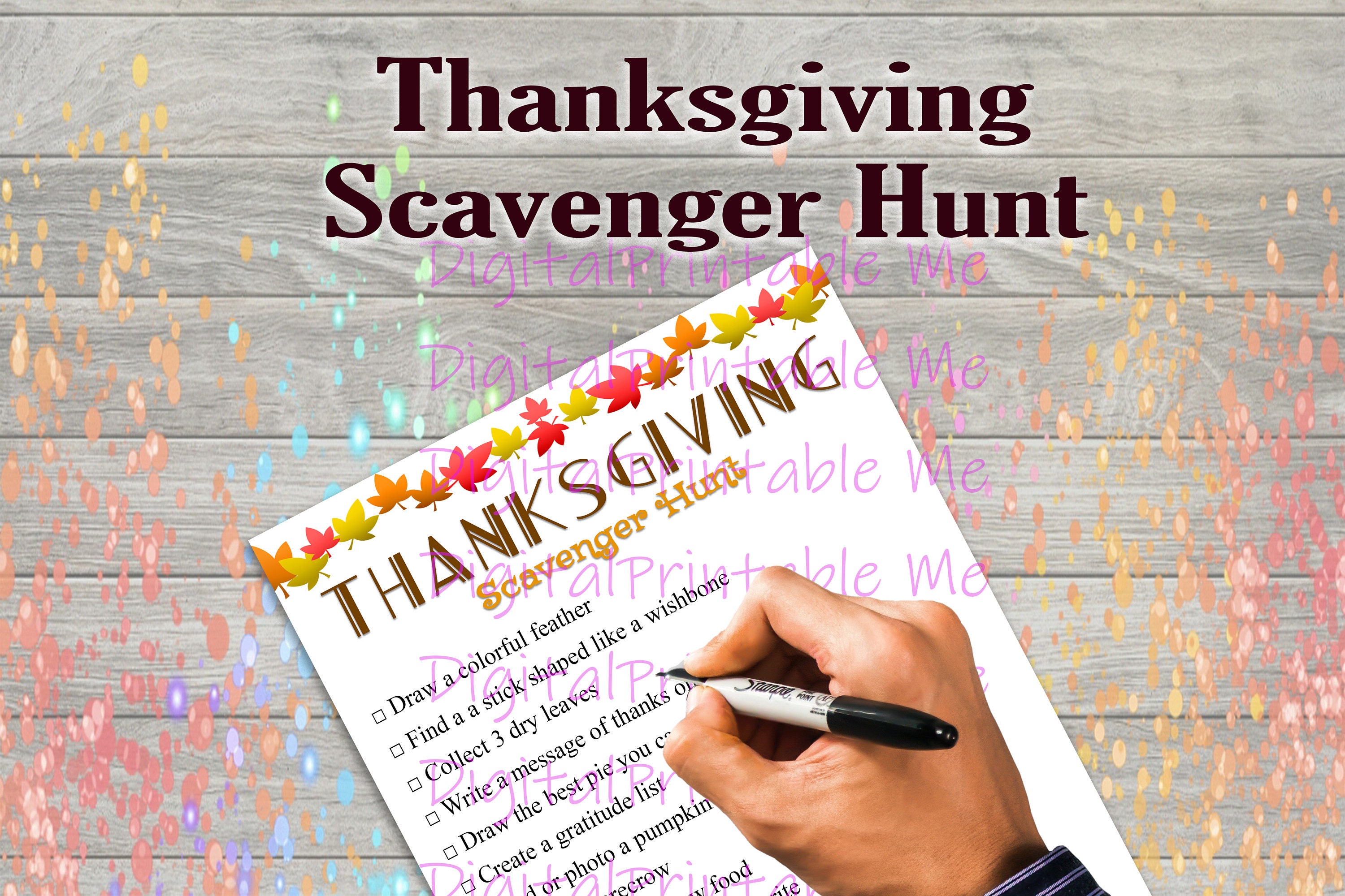 Thanksgiving Scavenger Hunt Printable Kids Activity Fall - Etsy