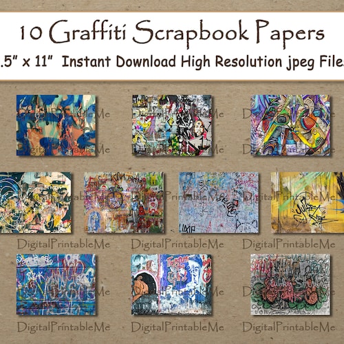 Graffiti Digital Paper Print 8.5 X 11 Texture - Etsy