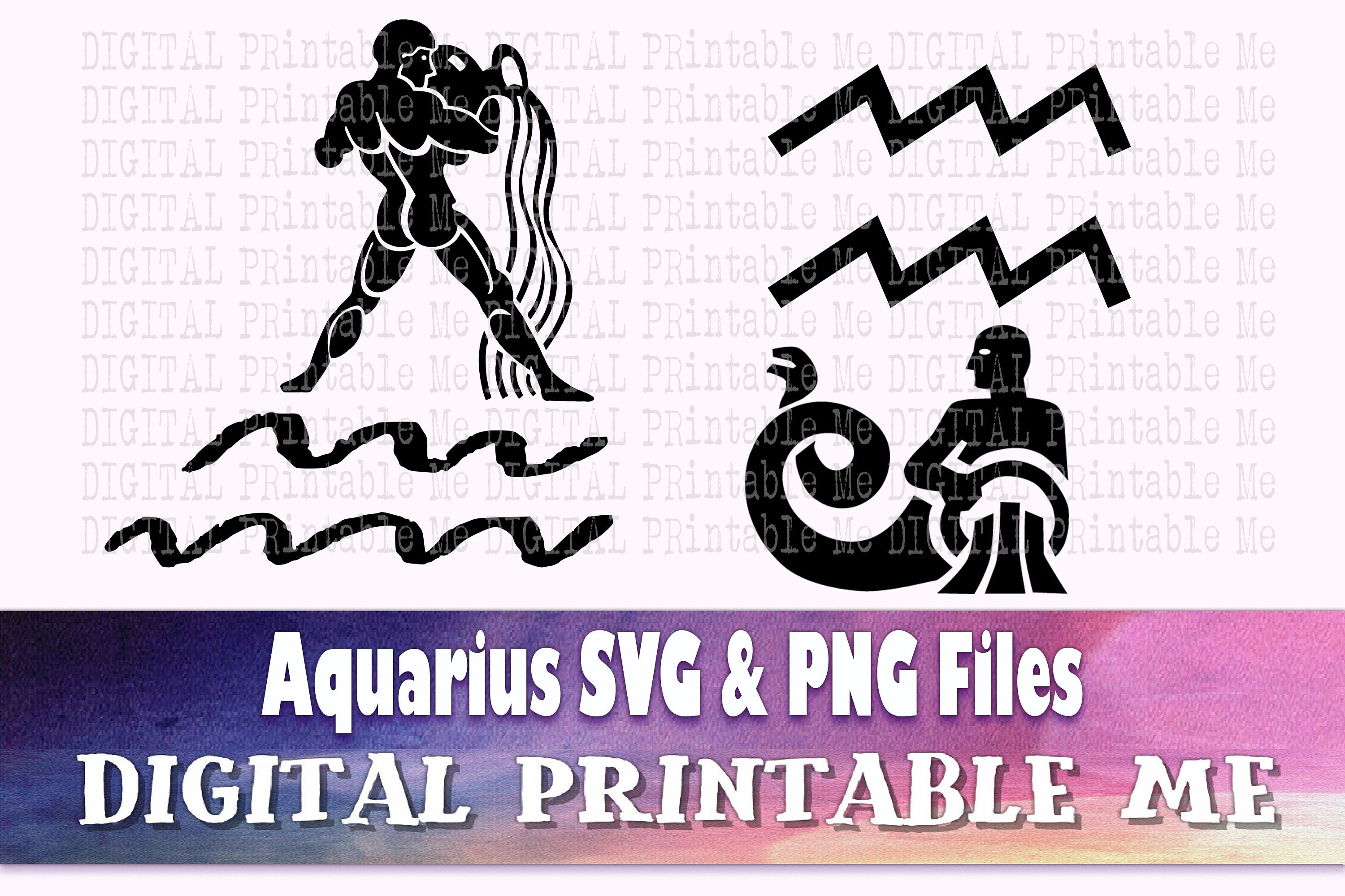 Aquarius Svg Bundle Zodiac Sign Astrology Silhouette Pack - Etsy
