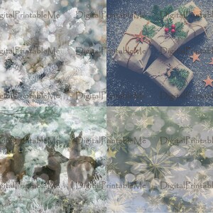 Rustic Winter Woodland Digital Paper 8.5" X 11" Texture Scrapbook Paper ...