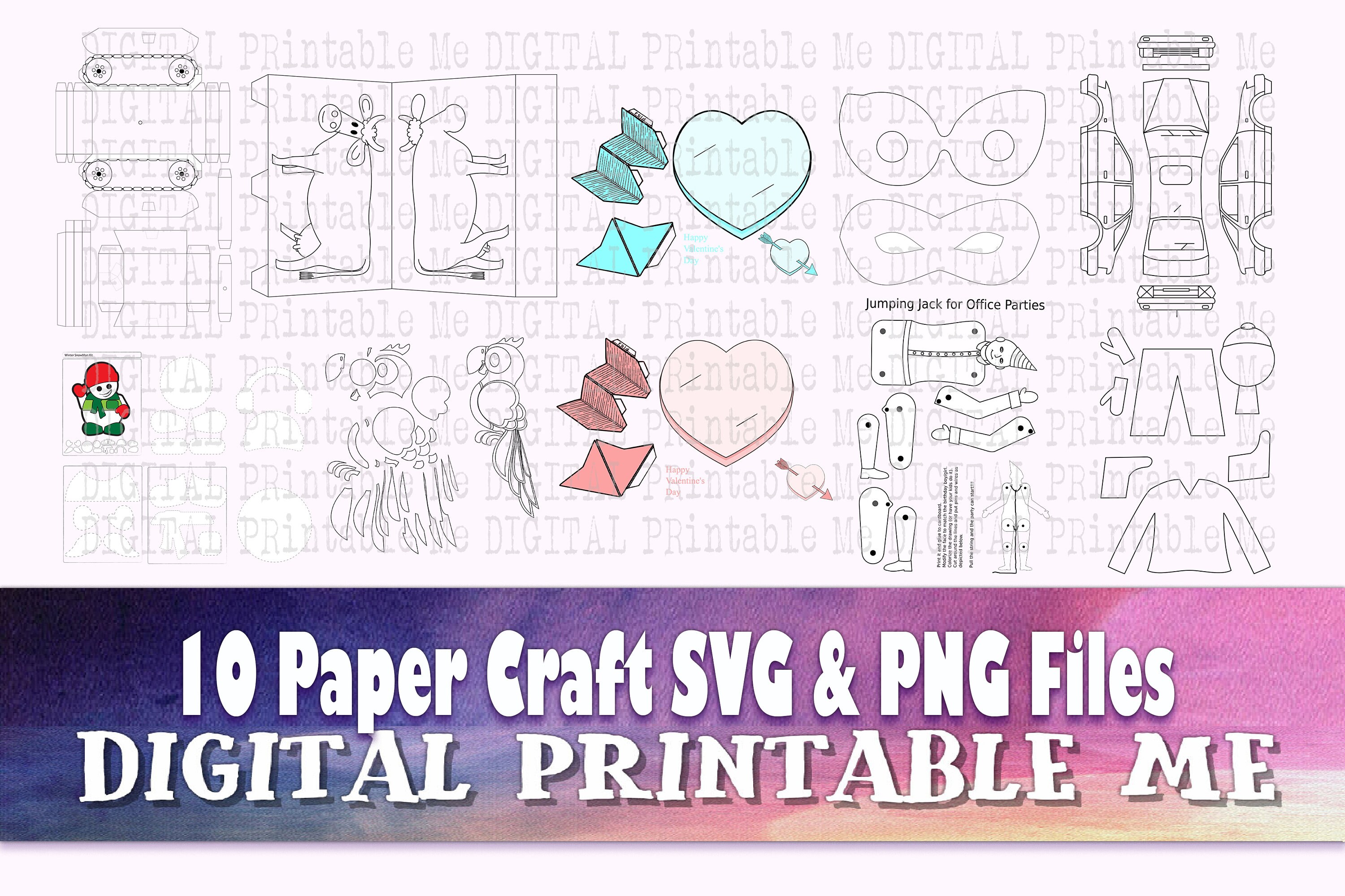 Paper Crafts for Kids SVG PNG 10 Images Printable Activity - Etsy