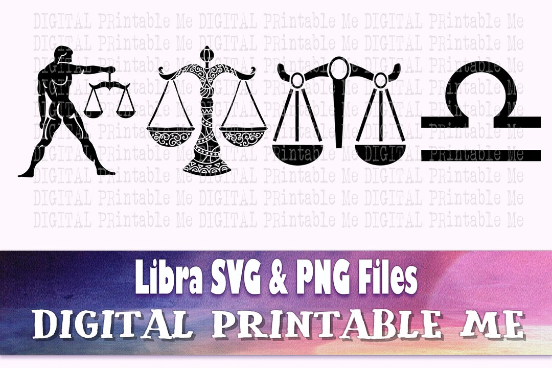 Waage Svg Bundle, Tierkreis zeichen, Astrologie Silhouette Pack, PNG ...
