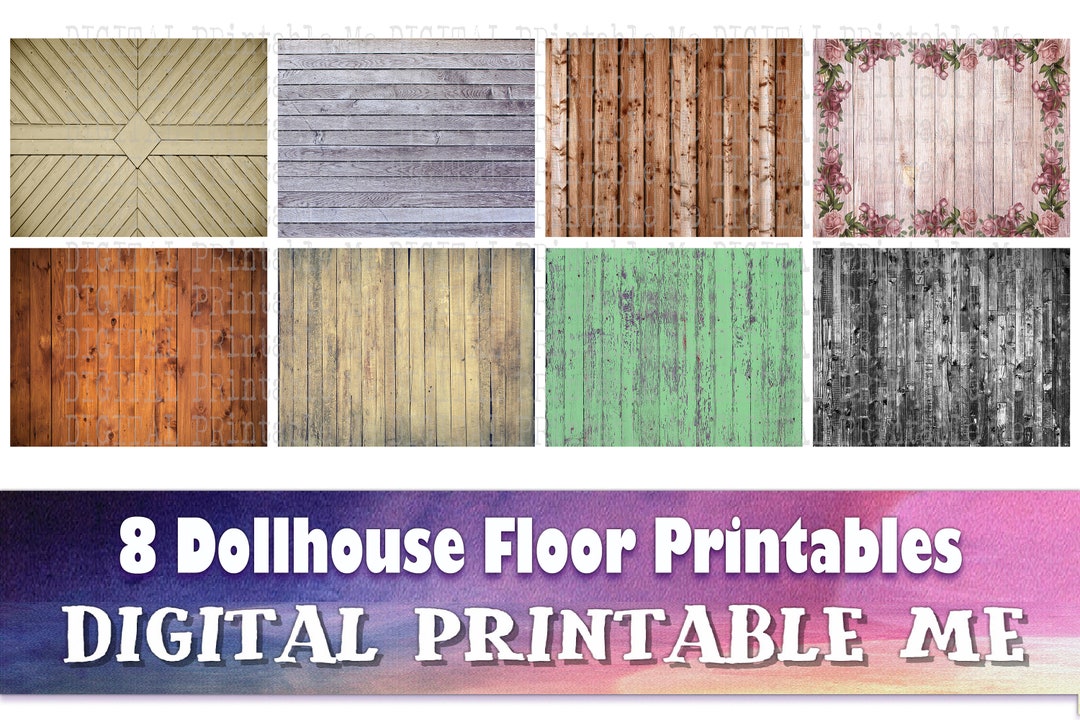 Dollhouse Floor Printables DIY Miniature Wood Flooring - Distressed ...