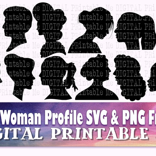 Woman Profile Svg 12 Female Head Images Lady Girl Side - Etsy