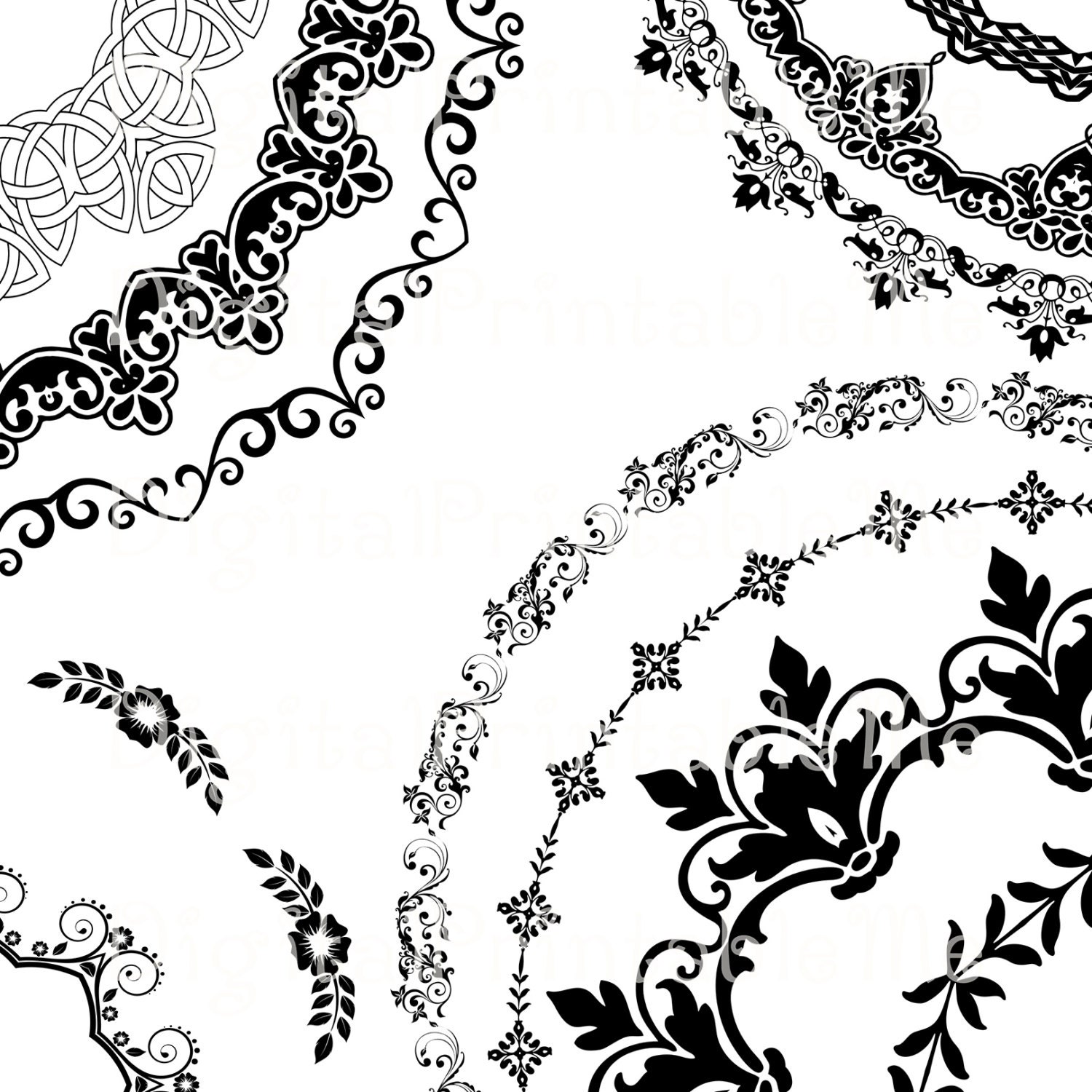 Clip Art Frames Set Border 21 Images Round Pack Instant | Etsy