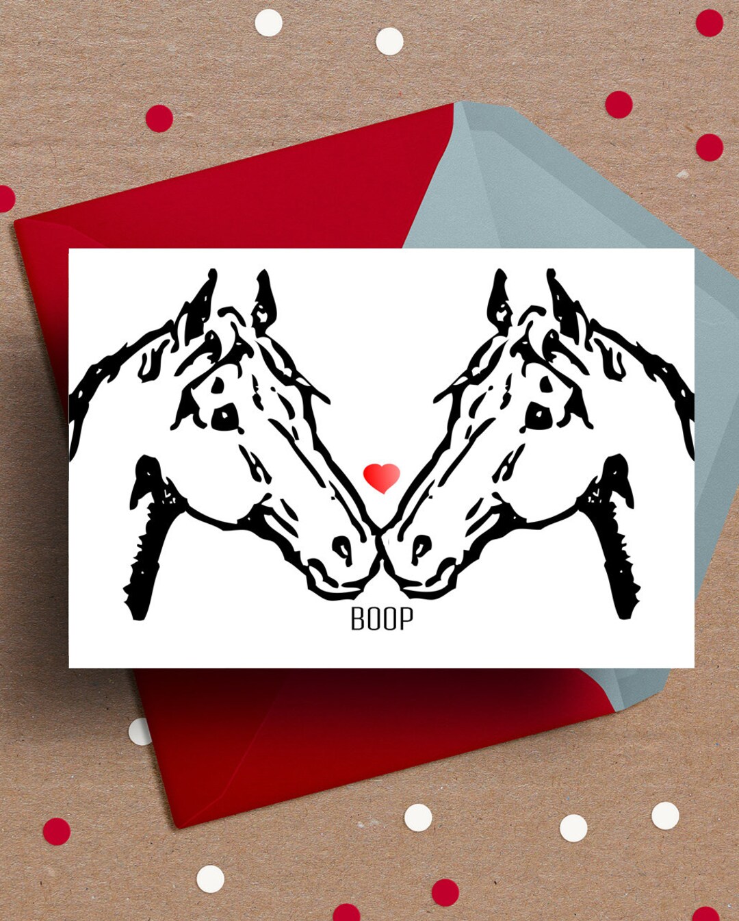 Printable Horse Card, Valentine's Day Card, Anniversary Card, Horse ...
