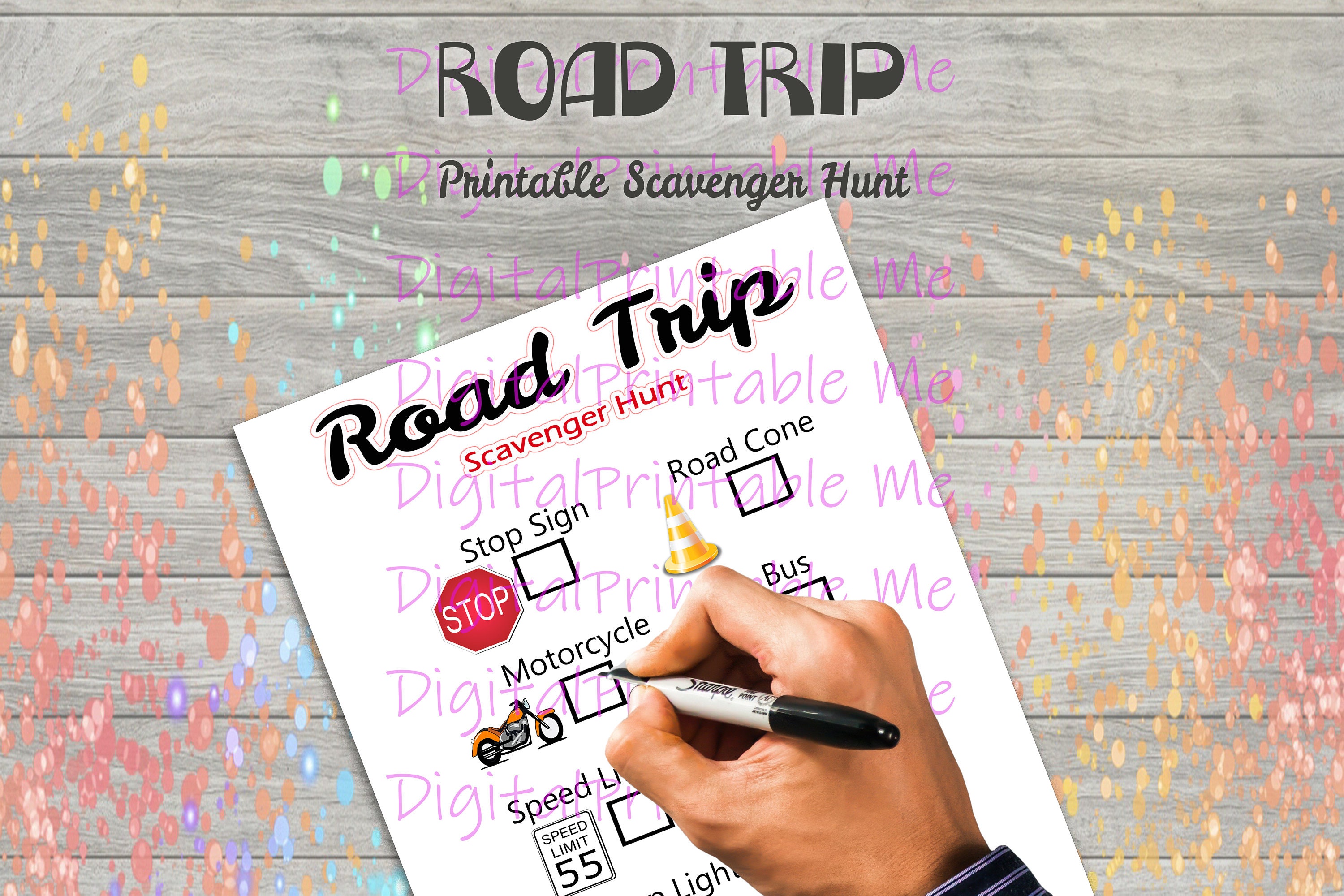 Road Trip Scavenger Hunt Printable Kids Activity Travel - Etsy