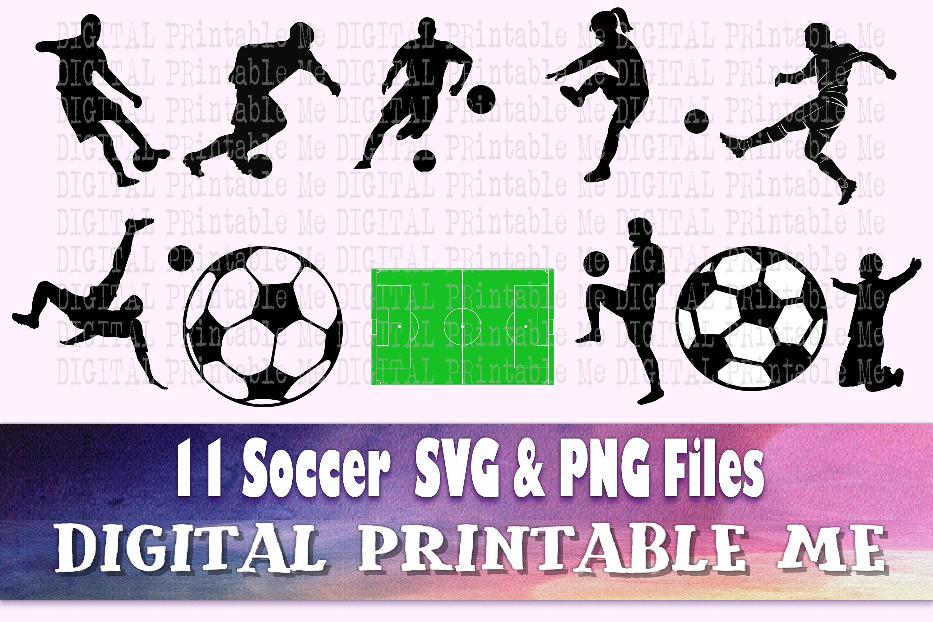 Soccer Svg Bundle Silhouette PNG Clip Art 11 Digital - Etsy