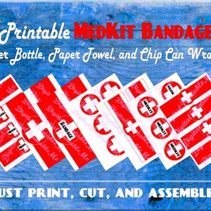 Medkit Wrappers, Health, Bandage, Printable, Paper Towel, Water Bottle ...