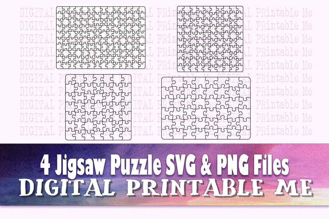 Puzzle Templates, SVG PNG, 4 Images, Puzzle Piece Outline, Drawing, Cut ...