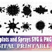 Drips Silhouette, Paint Splatter SVG Bundle, Splat PNG, Clip Art Pack ...